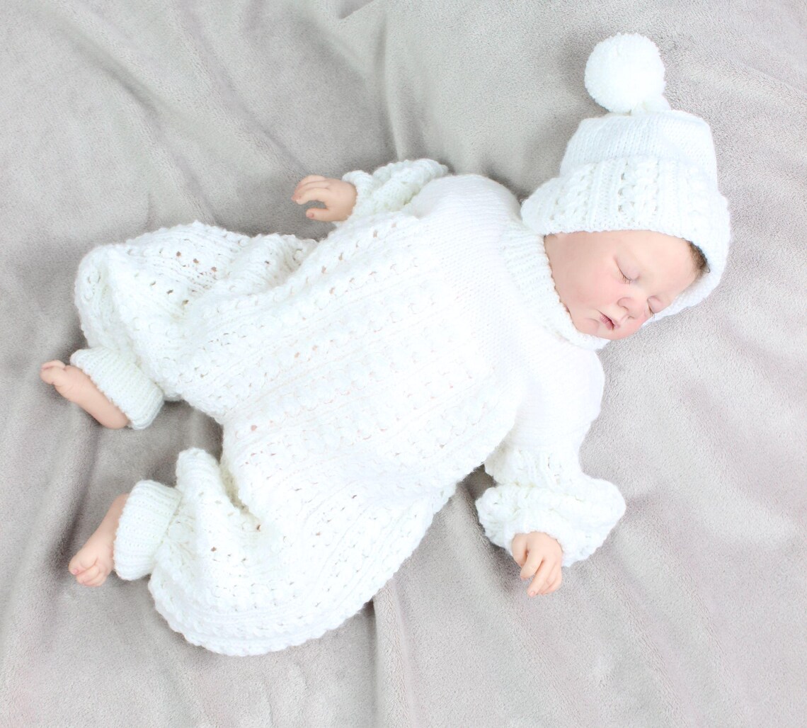 Knitting Pattern - Baby Pram Suit - Baby Hat Knitting Pattern - Boy ...