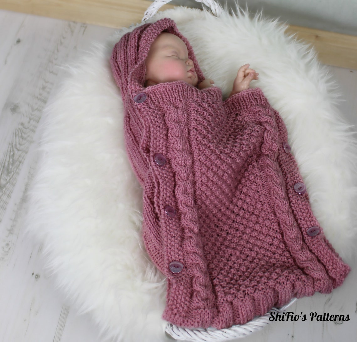 Knitting Pattern Baby Sleeping Bag Bunting With Hood - Etsy Canada