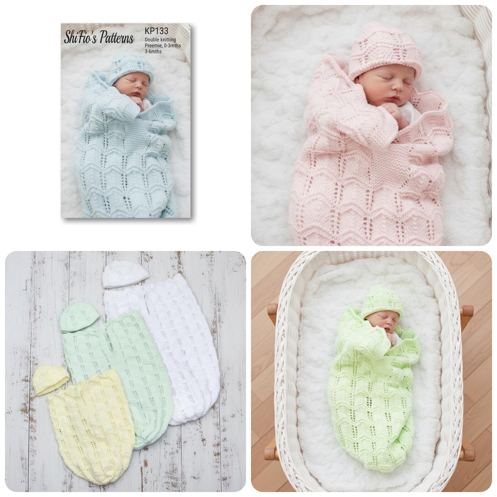KNITTING PATTERN for Baby Cocoon - Cocoon Knitting Pattern - Baby Hat ...
