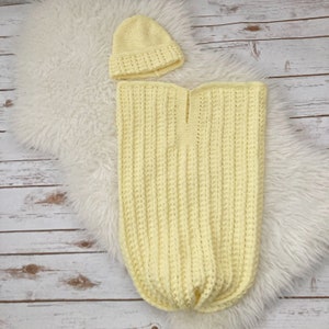 Knitting Pattern - Baby Cocoon - Papoose - Sleep Sack - Swaddling - Hat ...