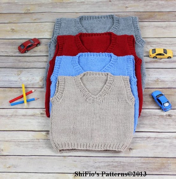 KNITTING PATTERN for Child Pullover Tank Top in 4 Sizes PDF | Etsy