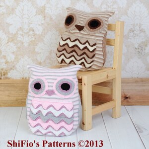 KNITTING PATTERN for Owl Cushion Cover - Knitted Owl Pillow Cover - Owl ...