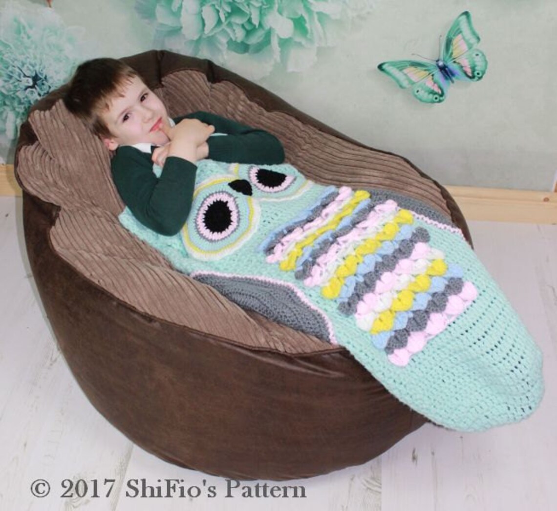 CROCHET PATTERN for Owl Child Cocoon in 3 Sizes 1 10 Years | Etsy