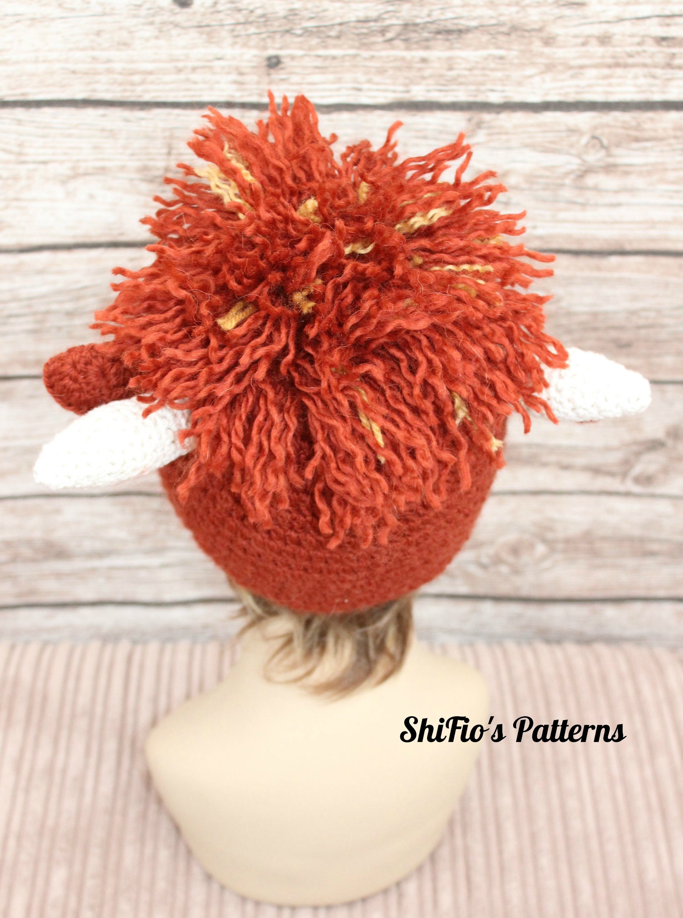 Crochet Pattern Highland Cow Highland Coo Hat Beanie - Etsy UK