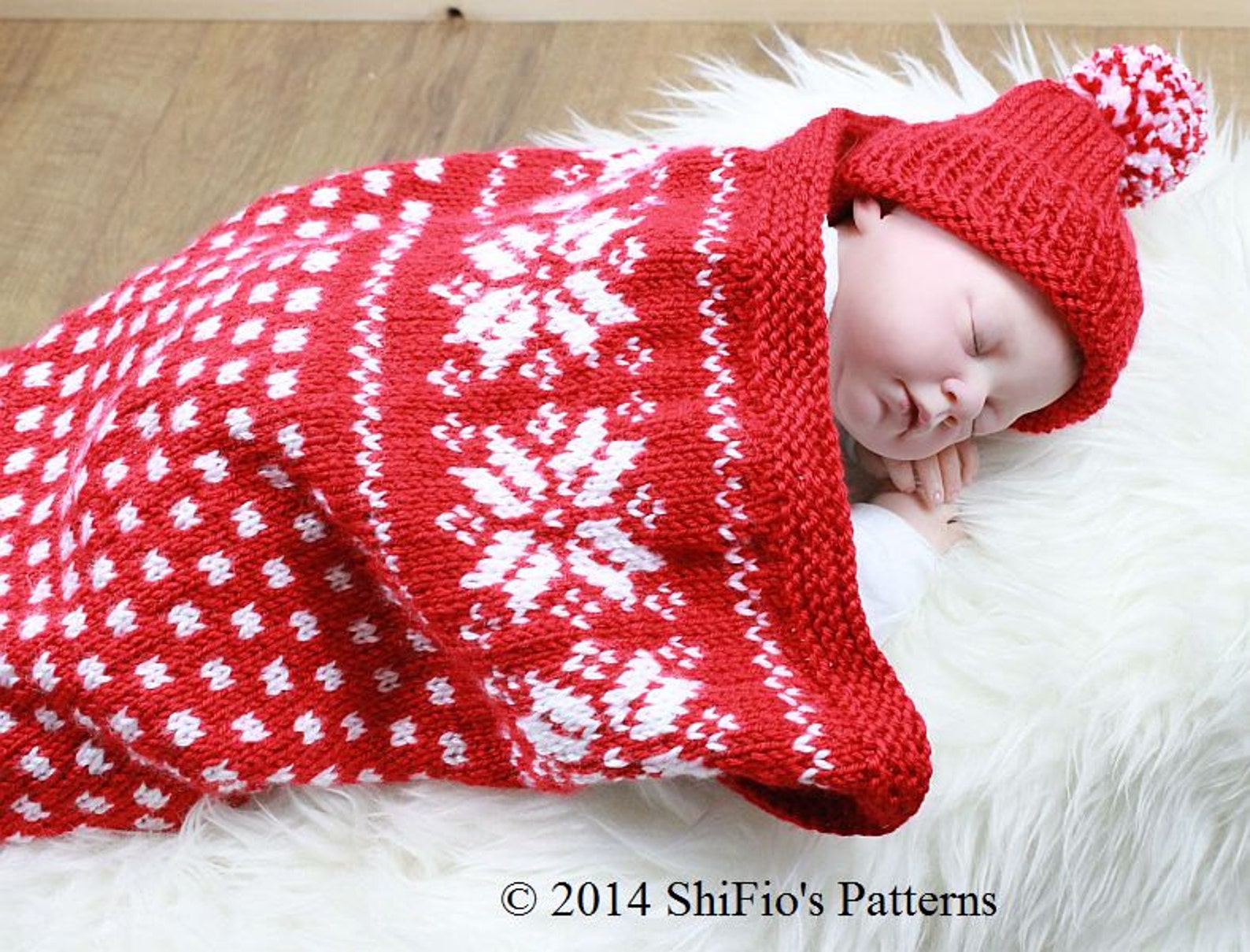 KNITTING PATTERN for Snowflake Baby Papoose Cuddle Sac - Etsy