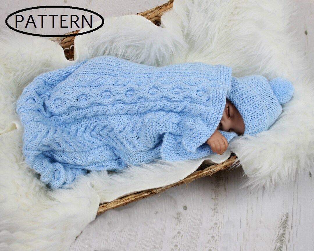 KNITTING PATTERN for Cuddle Cable Cocoon, Papoose, Hat Knitting Pattern ...