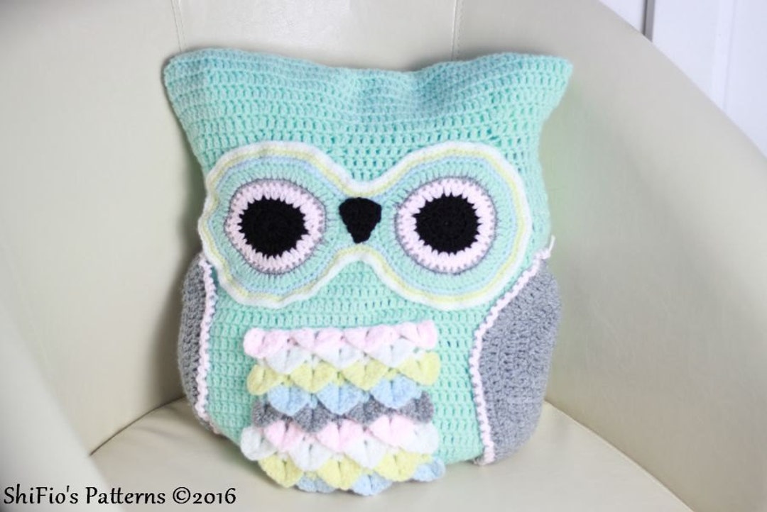 CROCHET PATTERN for Owl Cushion - Pillow Owl Pyjama Case - Crochet Owl ...