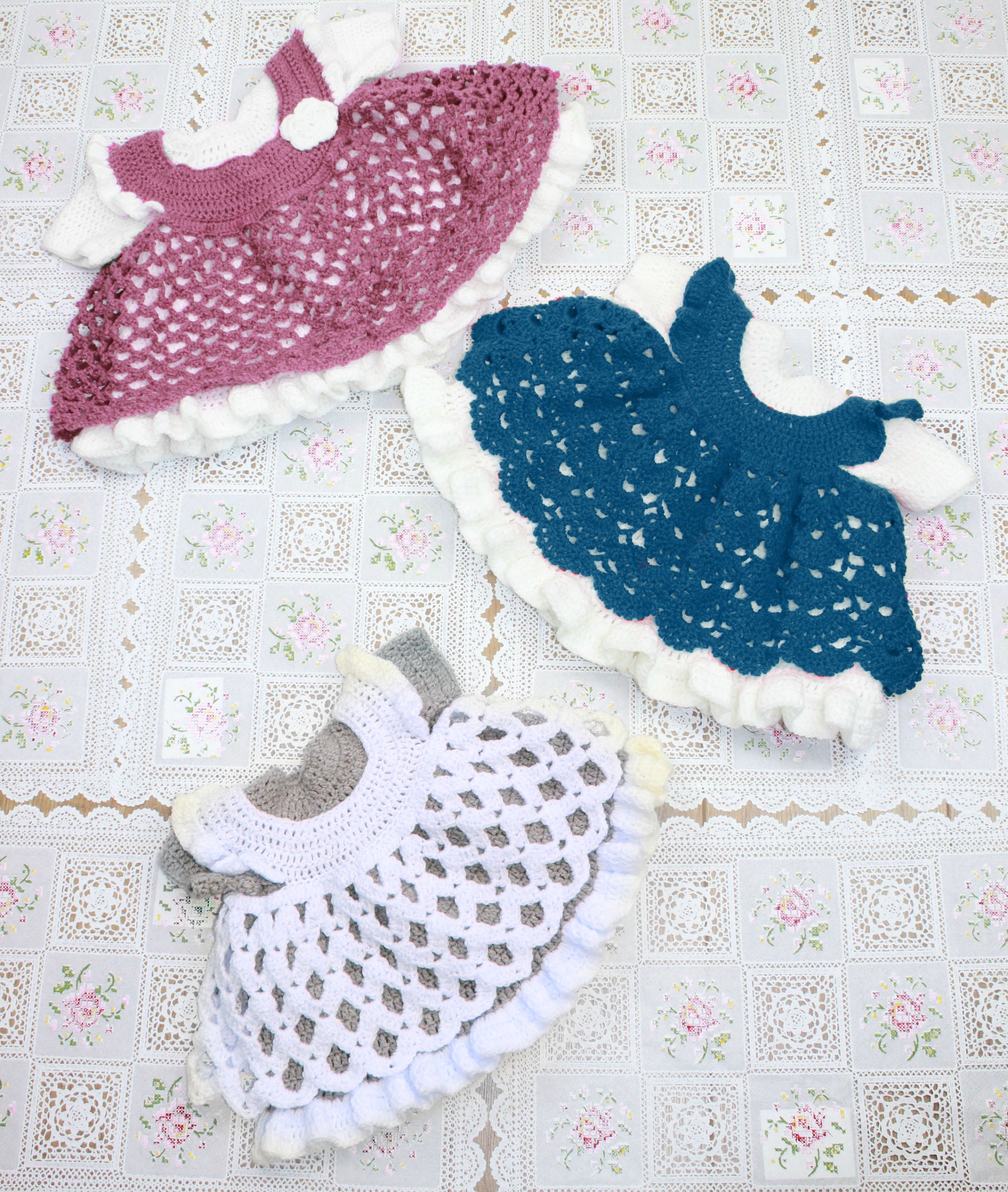 Crochet Pattern - Crochet Dress Pattern - Apron Pattern - Baby Dress ...