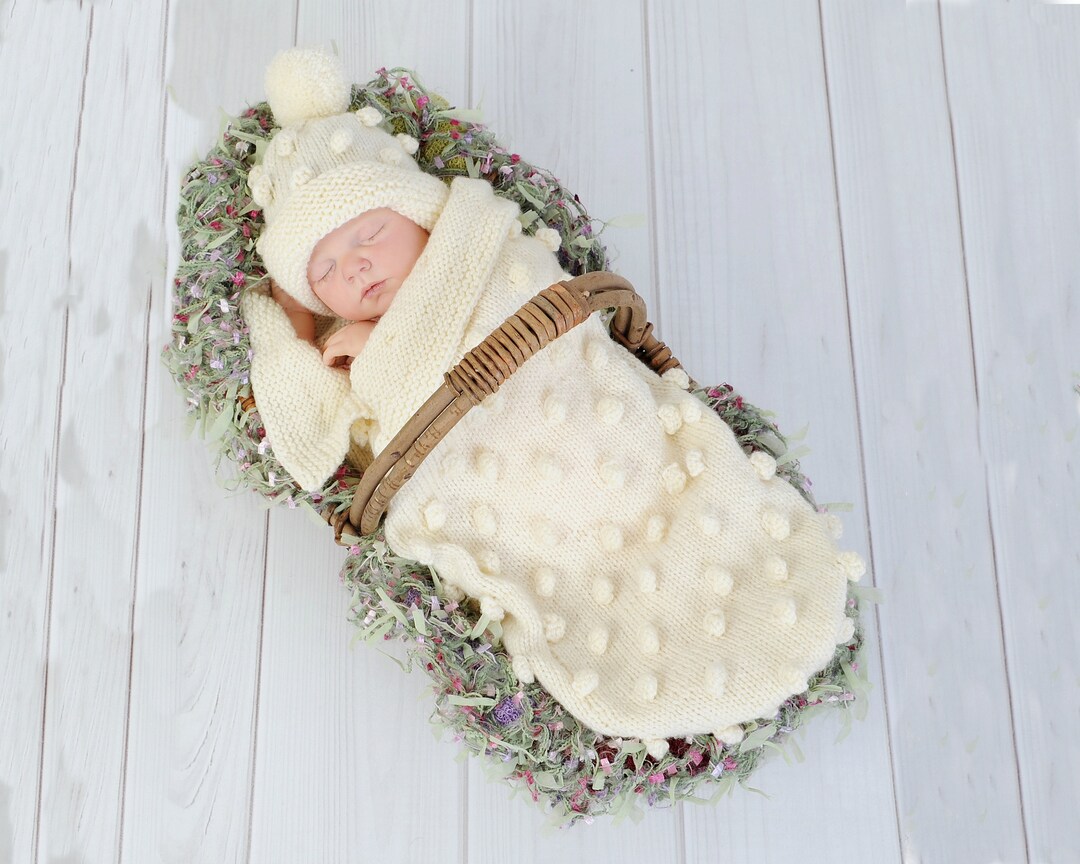 KNITTING PATTERN for Baby Bobble Cocoon, Papoose & Hat in 2 Sizes PDF ...
