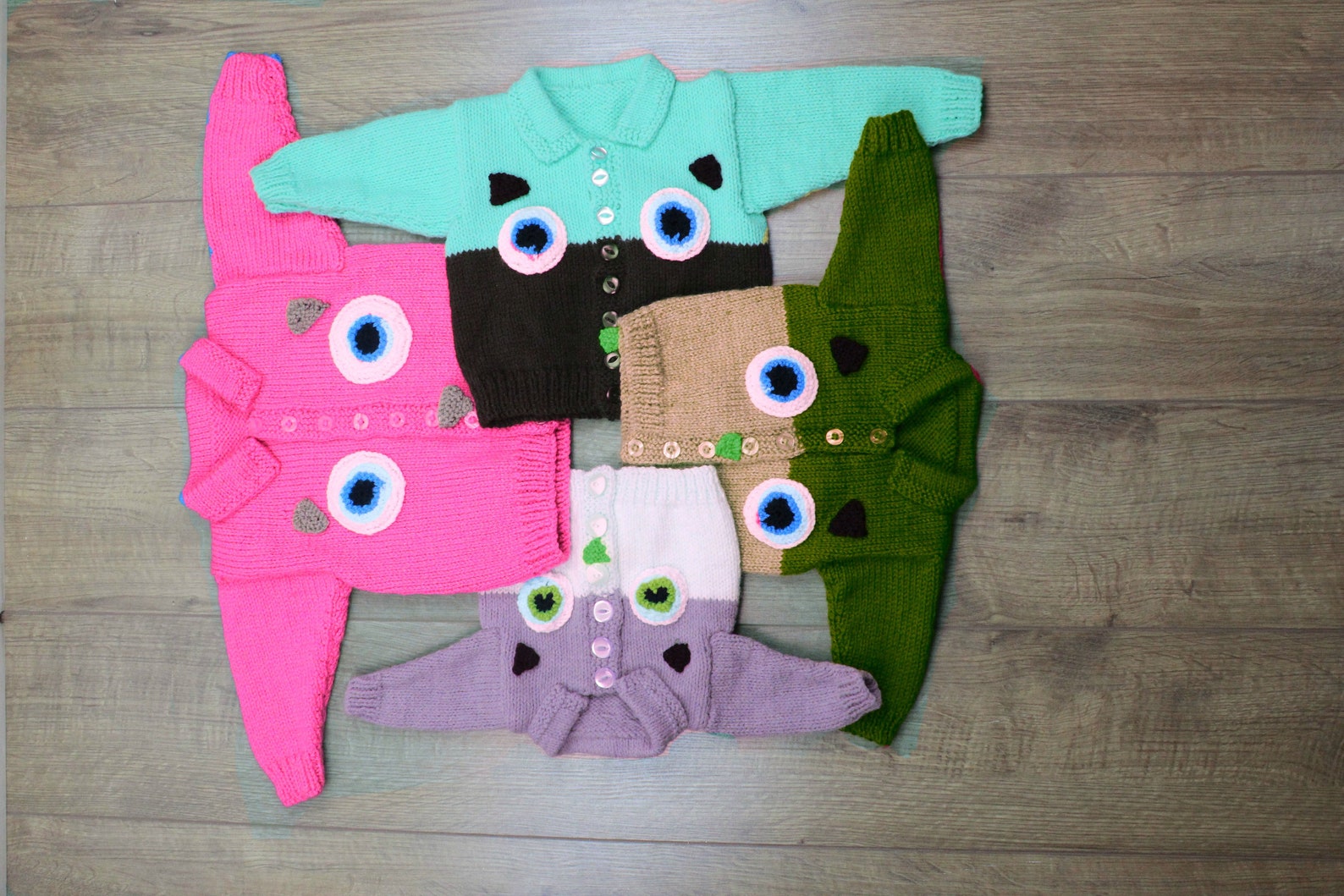 KNITTING PATTERN for Owl Cardigan Sleeping Owl in 5 Sizes - Etsy