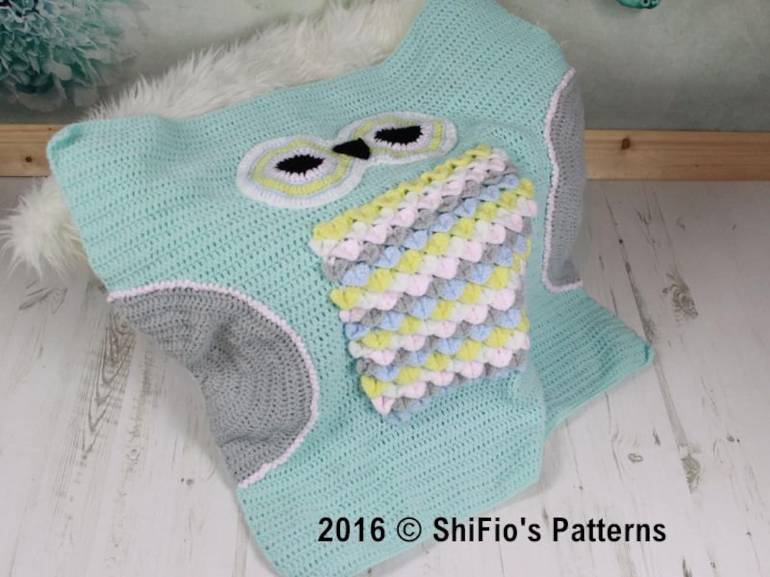 CROCHET PATTERN for Owl Baby Blanket U.K U.S.A PDF 348 - Etsy