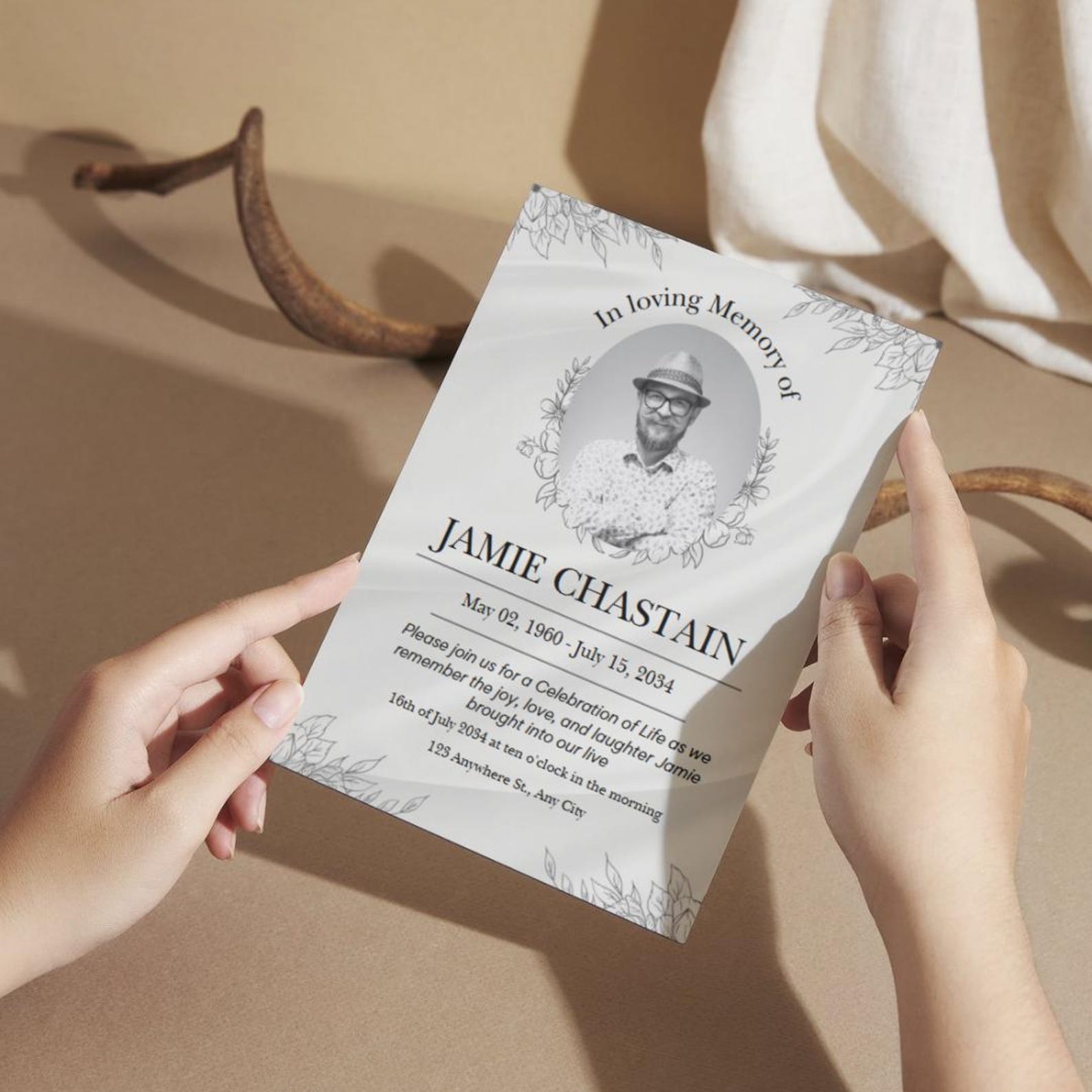 Funeral Invitation Template | in Loving Memory Template | Celebration ...