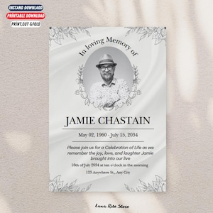 Funeral Invitation Template | in Loving Memory Template | Celebration ...