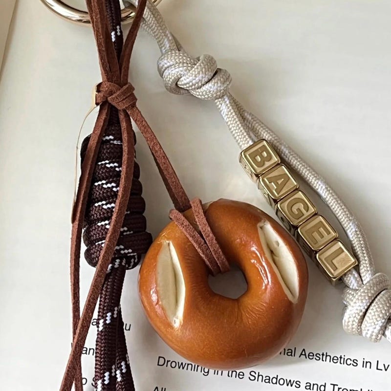 Bagel Keychain - Etsy