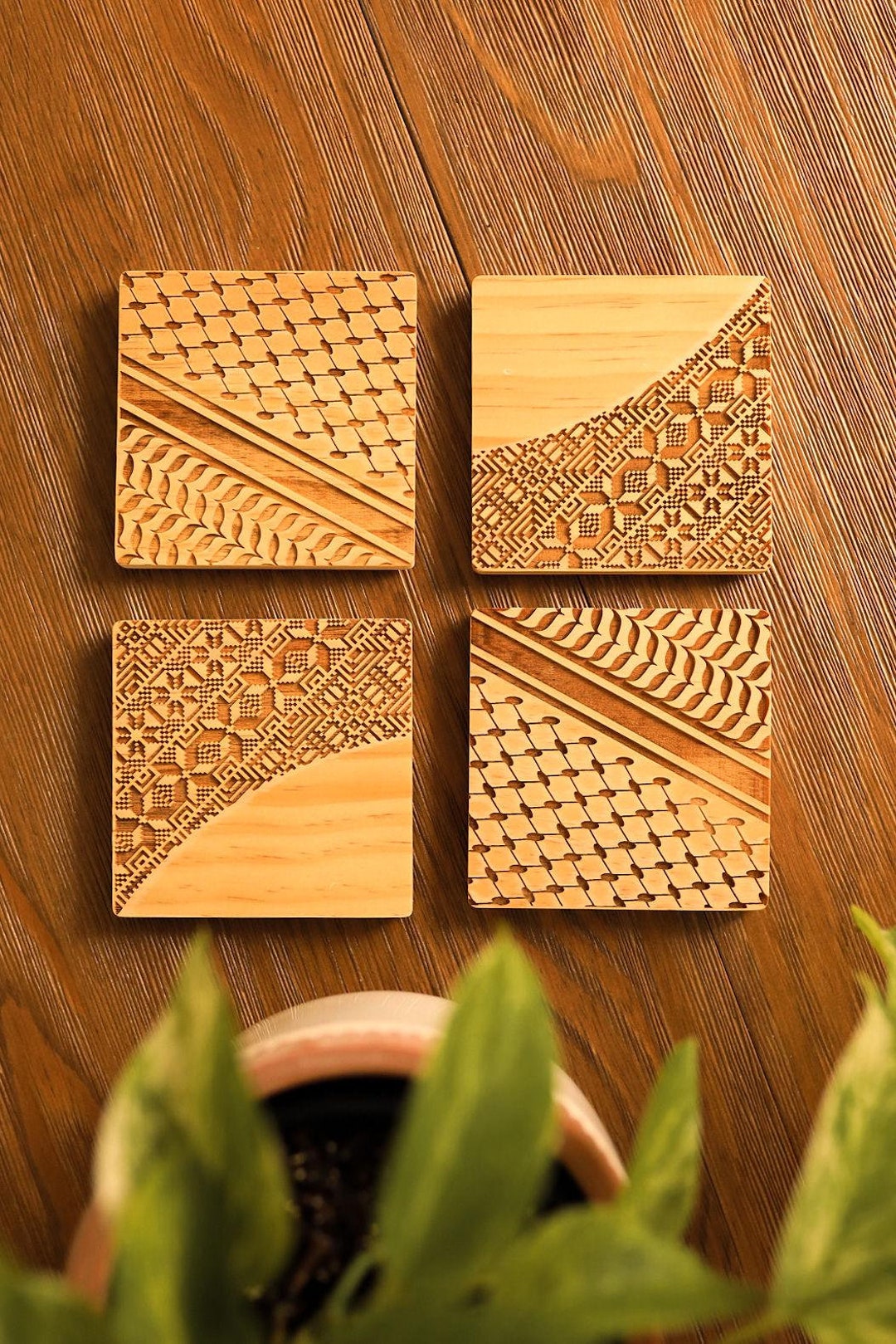 Square Engraved Palestinian Tatreez Coasters (pack of 4) - Etsy