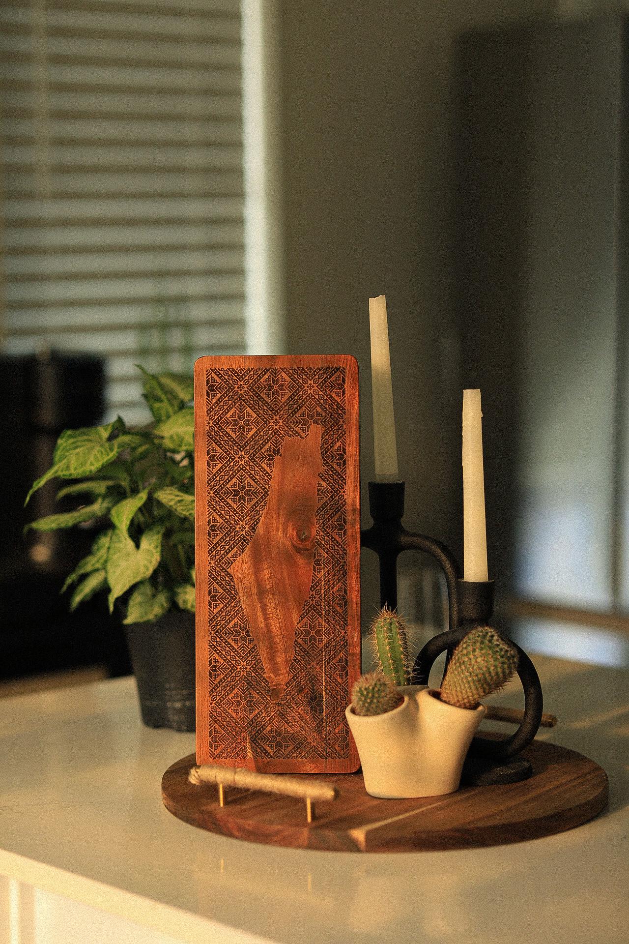 Engraved Palestinian Map With Tatreez Cutting Board - Etsy