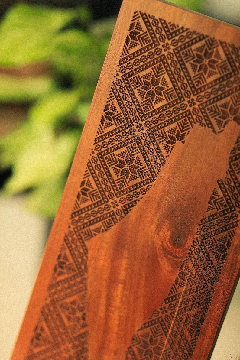 Engraved Palestinian Map With Tatreez Cutting Board - Etsy
