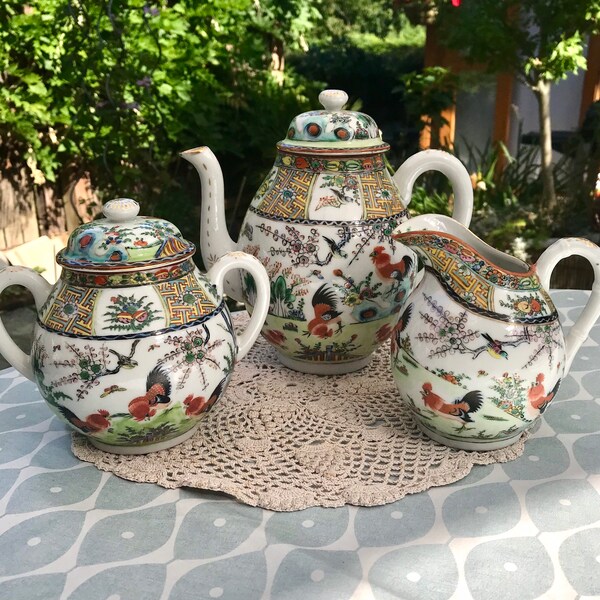 Rooster and Roses - Etsy