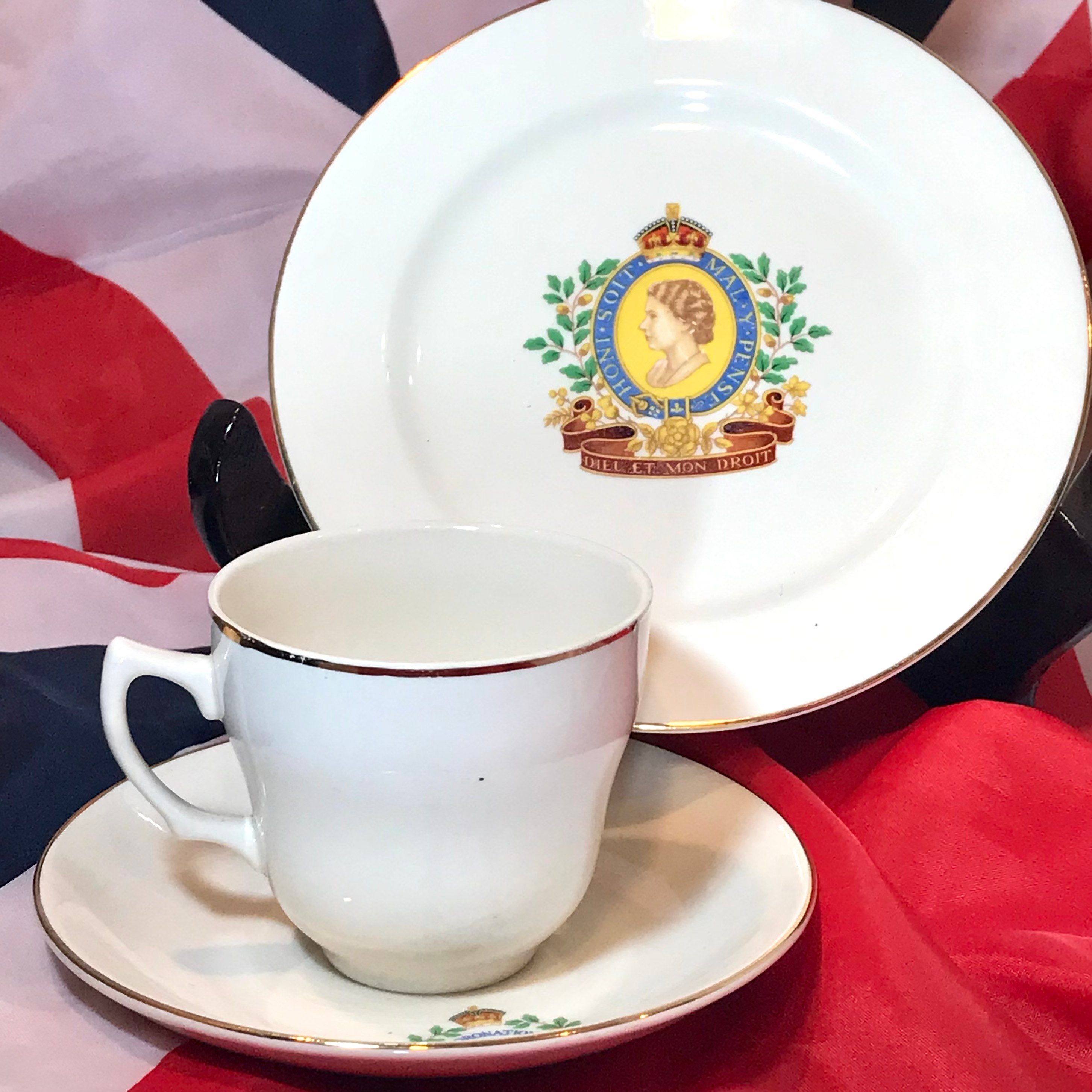 Queen Elizabeth 1953 Coronation Tea Trio – Wade England Commemorative ...