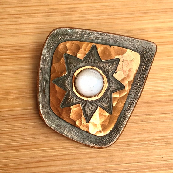 1960s MODA Modernist Designer Brooch - Hand Made in C… - Gem