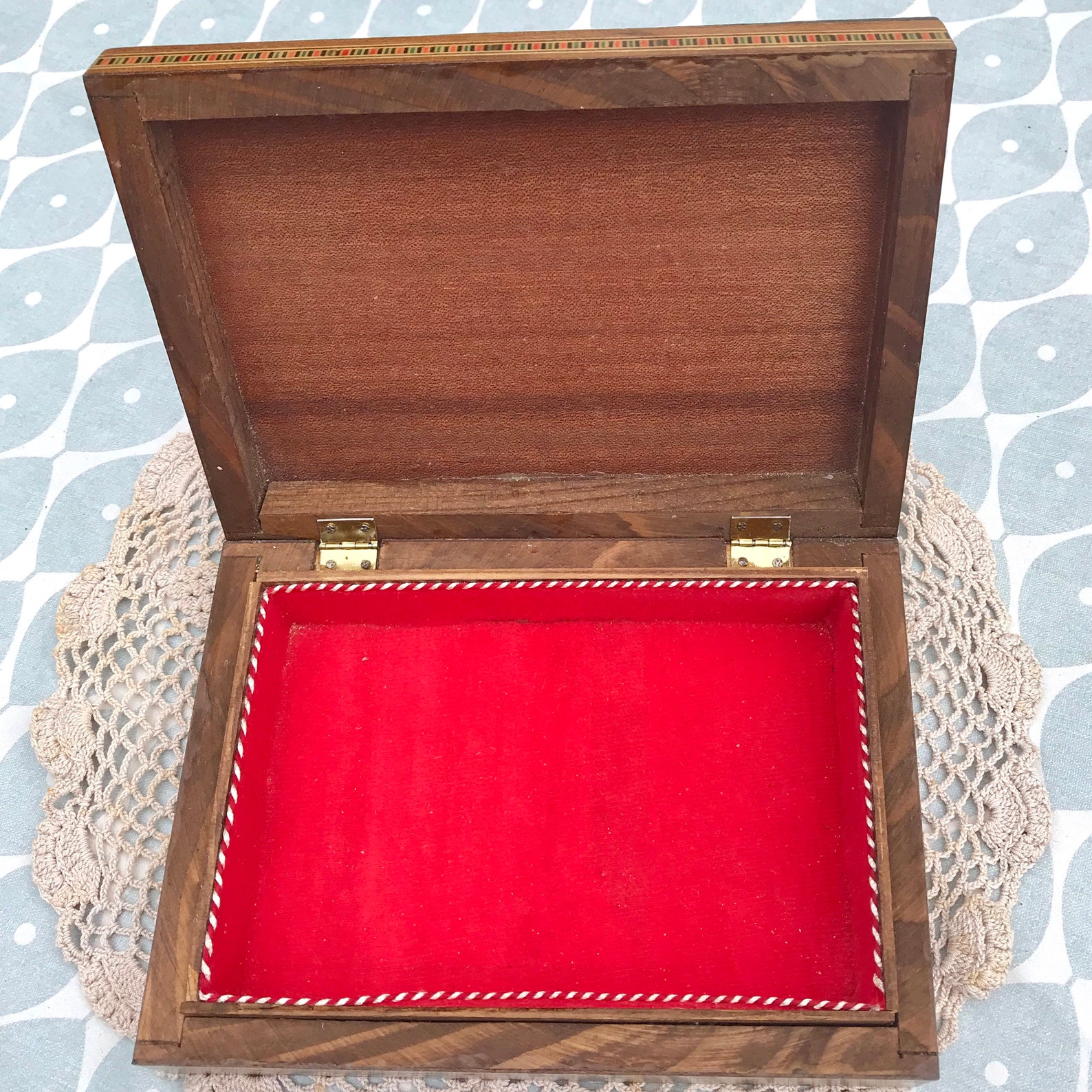 Vintage Wooden Box for Trinkets Nic Nacs Cards Treasures - Etsy