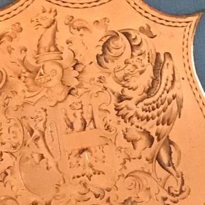 Engraved Copper Armorial Family Crest Mounted in a Circular - Etsy