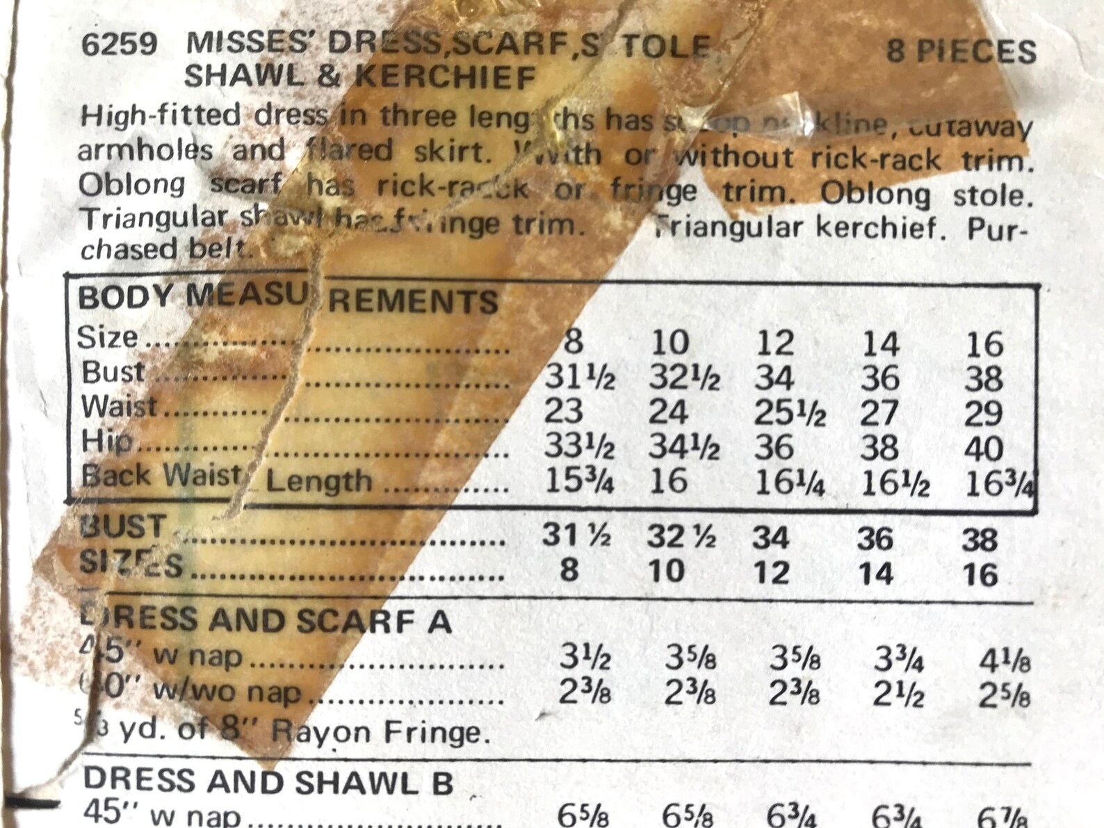 1970s BUTTERICK 6259 Sewing Pattern Easy 3 Main Pieces | Etsy