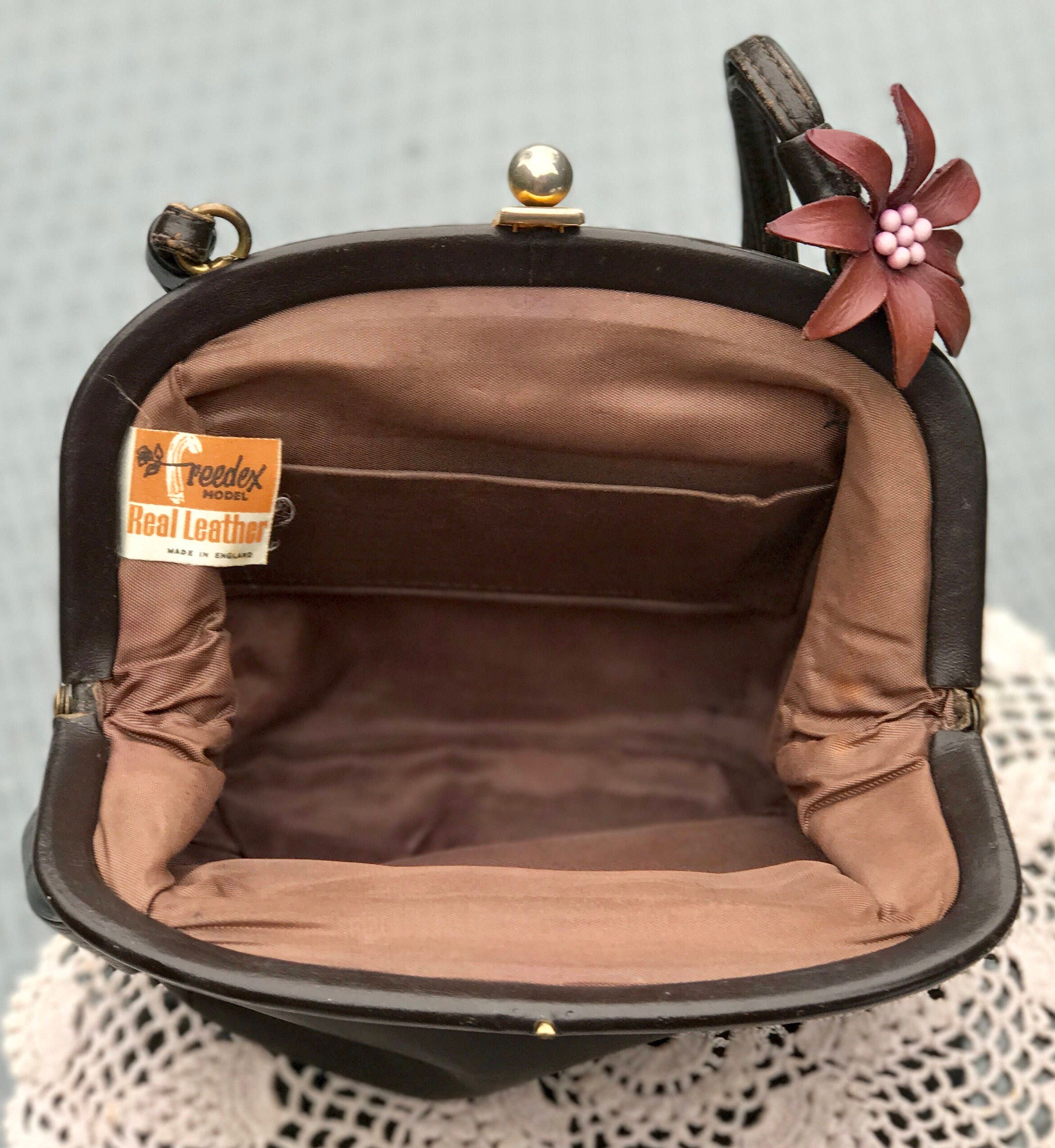 Soft Brown Leather Handbag by Freedex Made in England 1960s - Etsy UK
