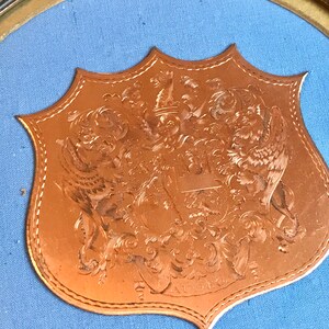 Engraved Copper Armorial Family Crest Mounted in a Circular - Etsy