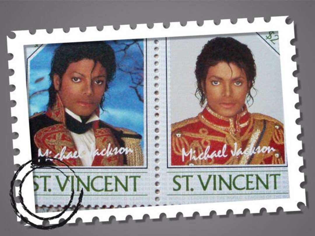 1980s Michael Jackson Pair of Limited Edition St Vincent Postage Stamps ...