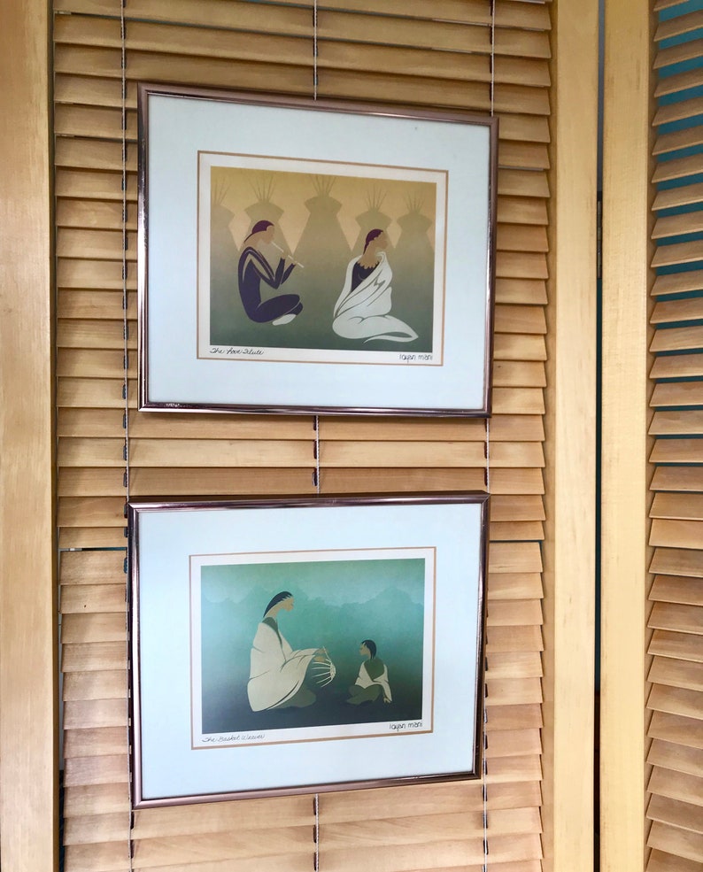 Pair of Framed Lithographs by Maxine Noel / Ioyan Mani Sioux Art the ...