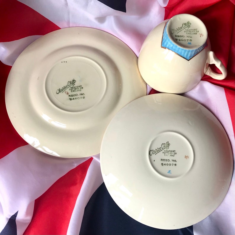 Clarice Cliff Queen Elizabeth 11 Coronation 1953 Tea Set Trio - Etsy