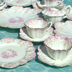 Antique Wileman the Foley China 21 Pce Tea Set. Trailing Ivy Pink & a ...