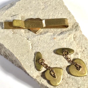 Japanese Amita Shakudo Damascene Heart Cufflinks or Tie Clip - Black ...