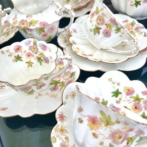 Antique Wileman the Foley China 20 Piece Tea Set. Chrysanthemum Flowers ...