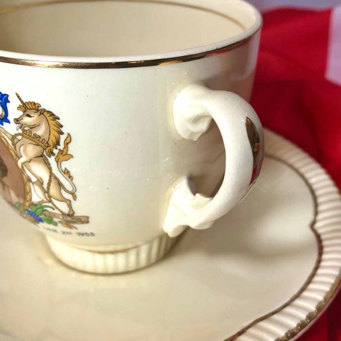 Clarice Cliff Queen Elizabeth 11 Coronation 1953 Tea Set Trio ...