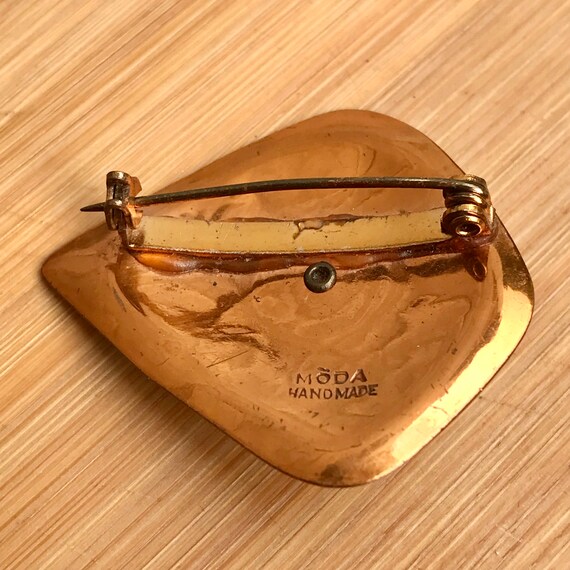1960s MODA Modernist Designer Brooch - Hand Made in C… - Gem