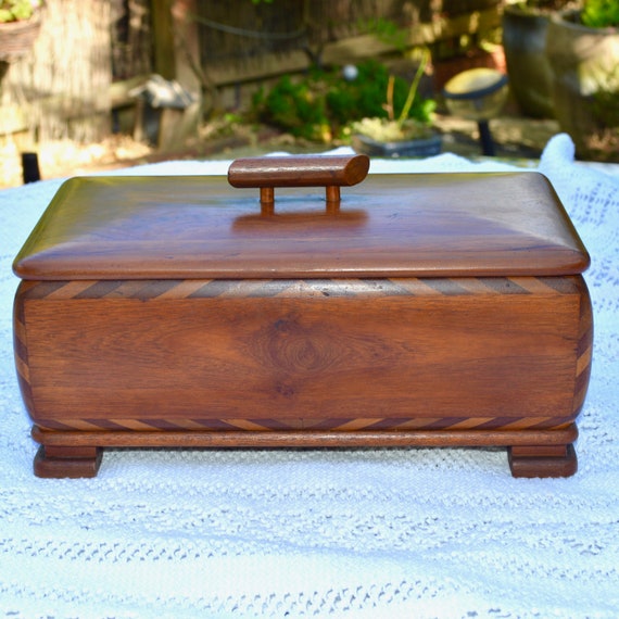1950s-60s Solid Teak Wood Box Storage Chest. Toning Wood | Etsy