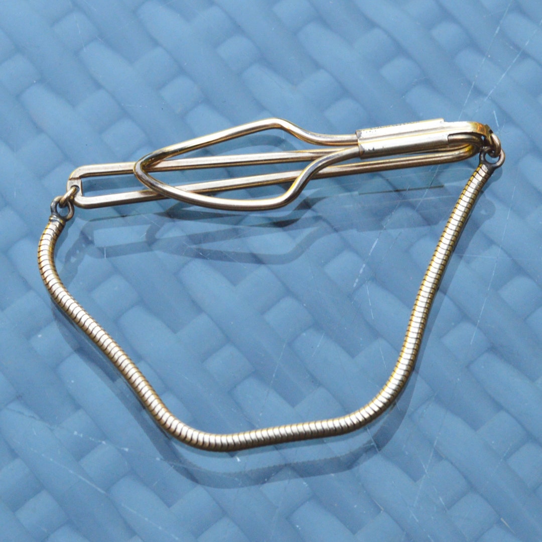 Vintage Rolled Gold Tie Slide Clip Open Loop Style With Attached Snake ...