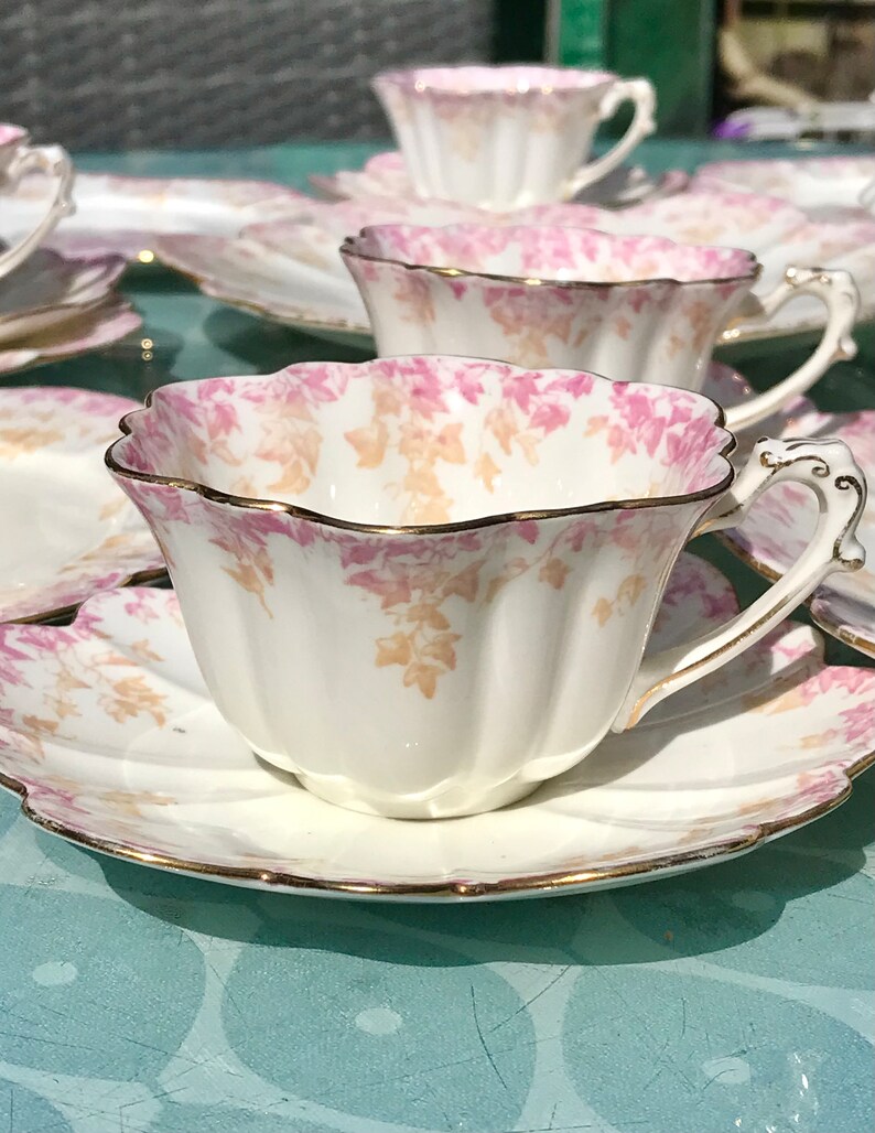Antique Wileman the Foley China 21 Pce Tea Set. Trailing Ivy Pink & a ...