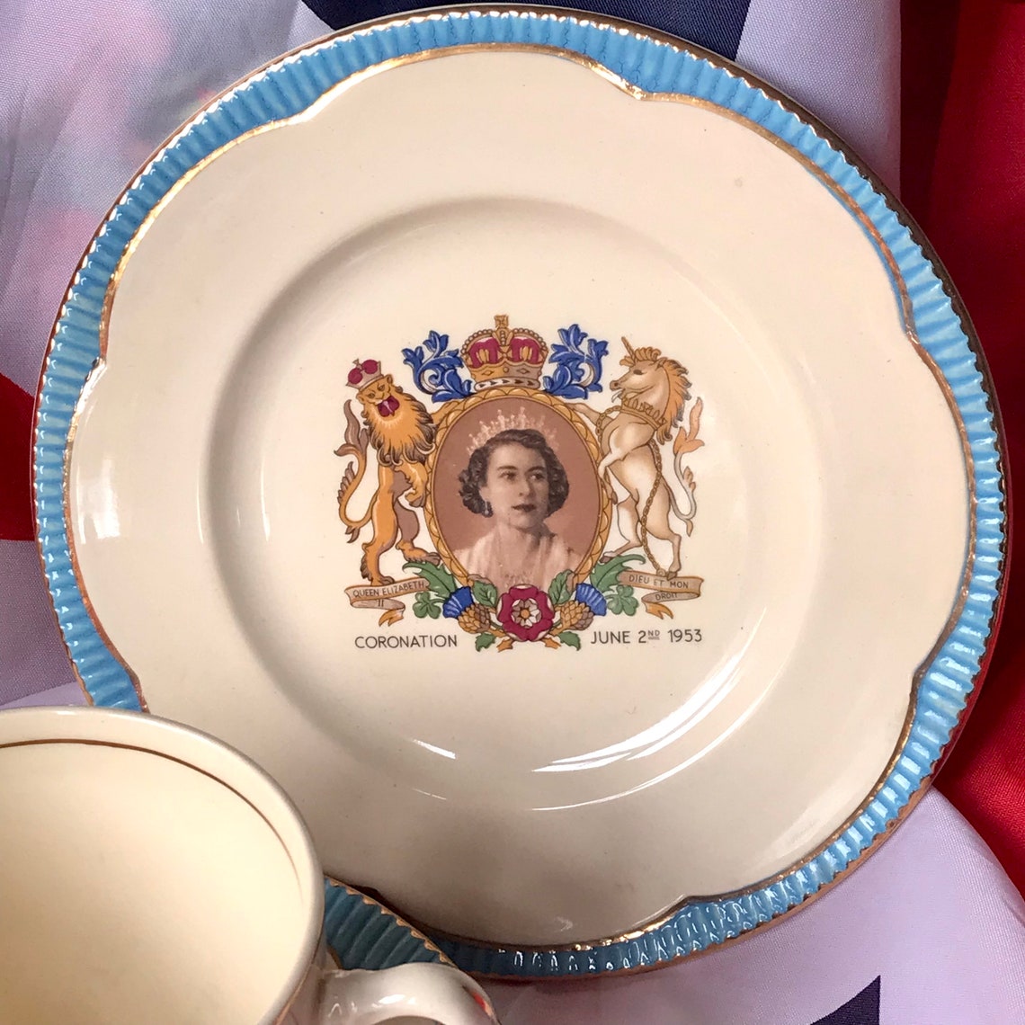 Clarice Cliff Queen Elizabeth 11 Coronation 1953 Tea Set Trio - Etsy