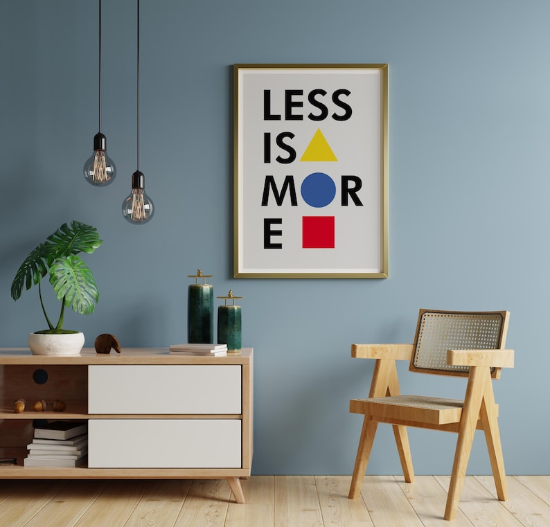 Bauhaus 'less is More' Poster - Geometric Minimalist Art Print, Retro ...