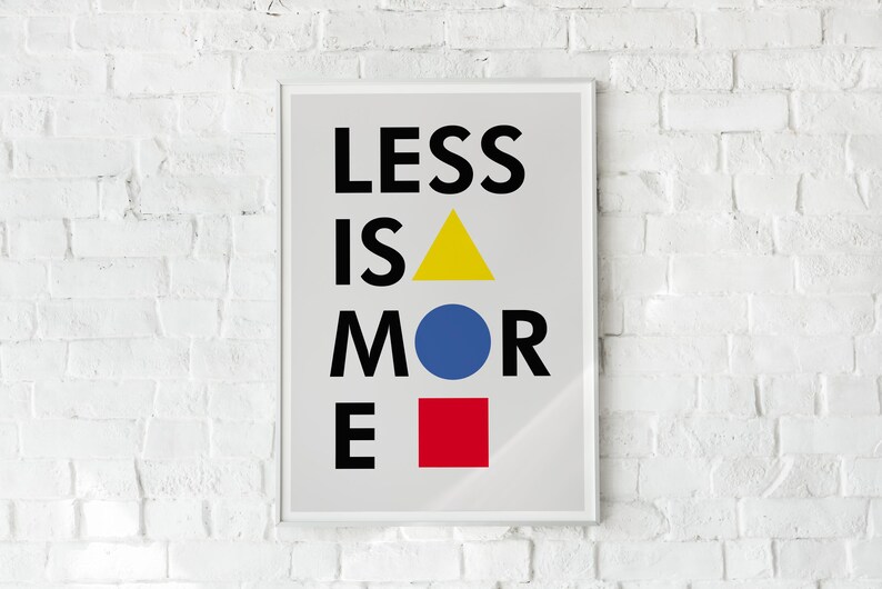 Bauhaus 'less is More' Poster - Geometric Minimalist Art Print, Retro ...