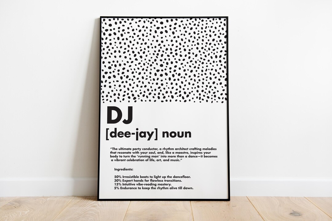 DJ Definition Print DJ Poster DJ Wall Art Gift for Dj Deejay Gift Dj ...