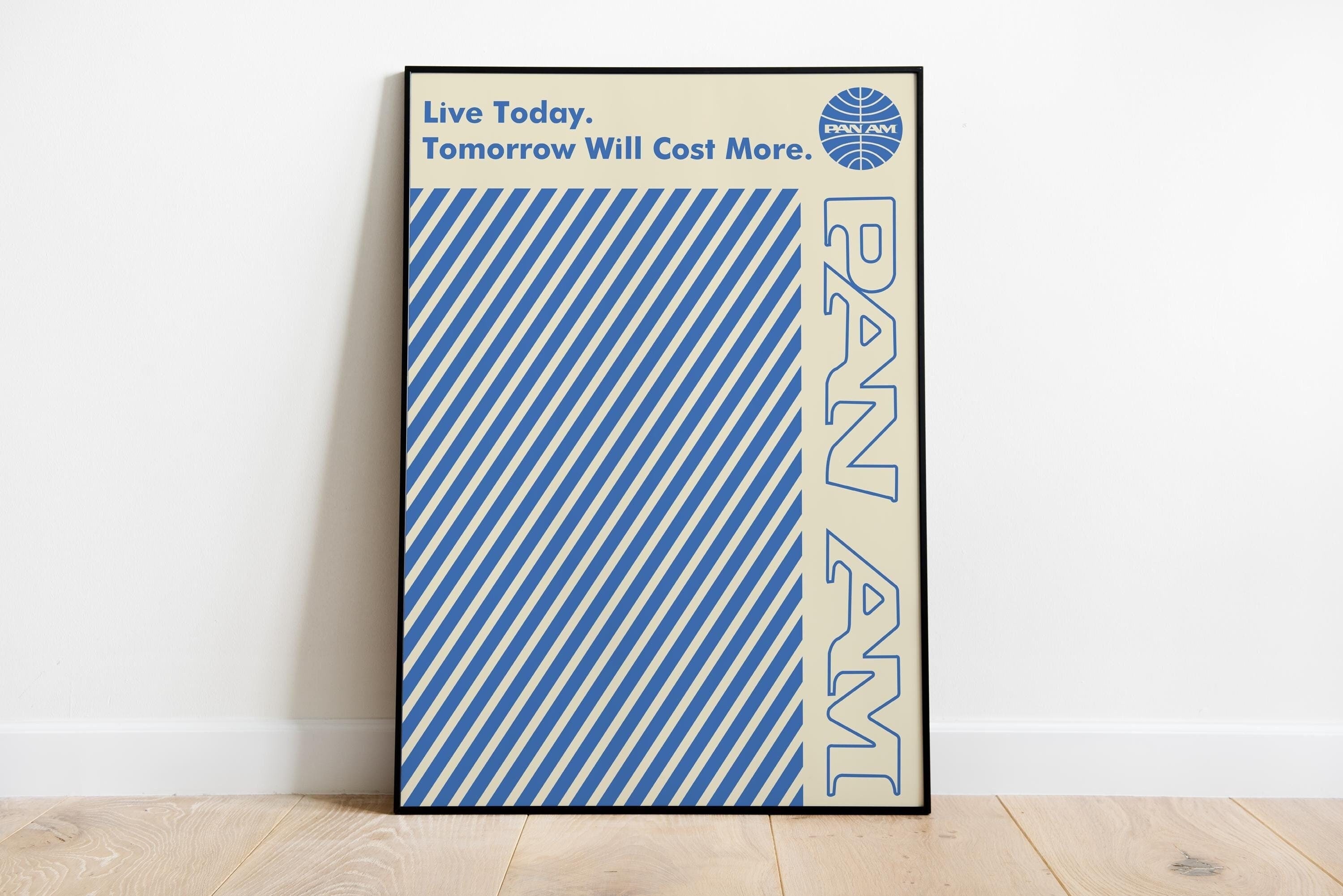 Retro Pan Am Airline Travel Poster Aviation Wall Art Print - Etsy