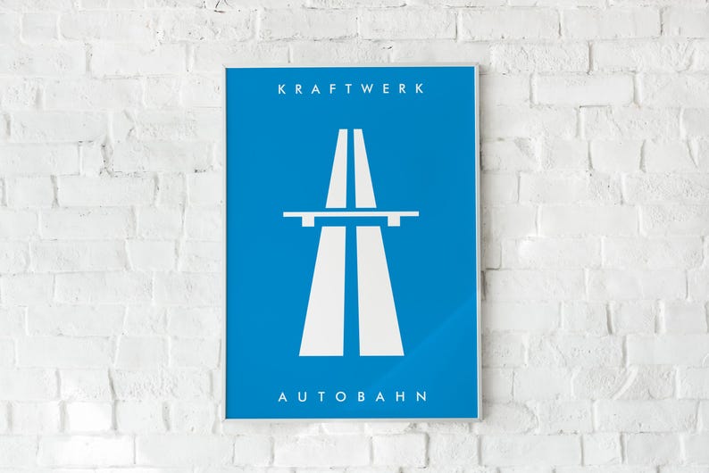 Kraftwerk Autobahn Album Cover Poster, Electronic Rave Music Art Print ...