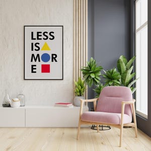 Minimalist Bauhaus Poster, Less is More Geometric Print, Modern ...