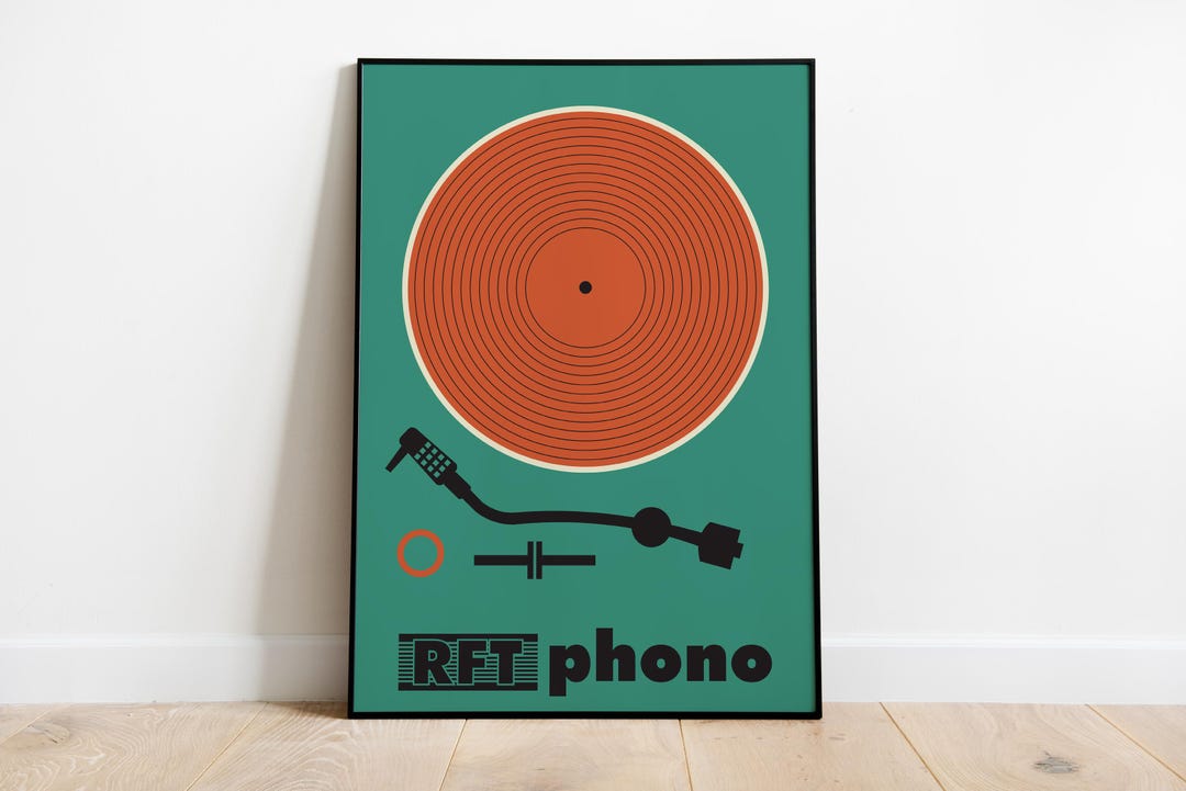 Vintage Vinyl Record Player Wall Art Print - Retro Music Poster ...