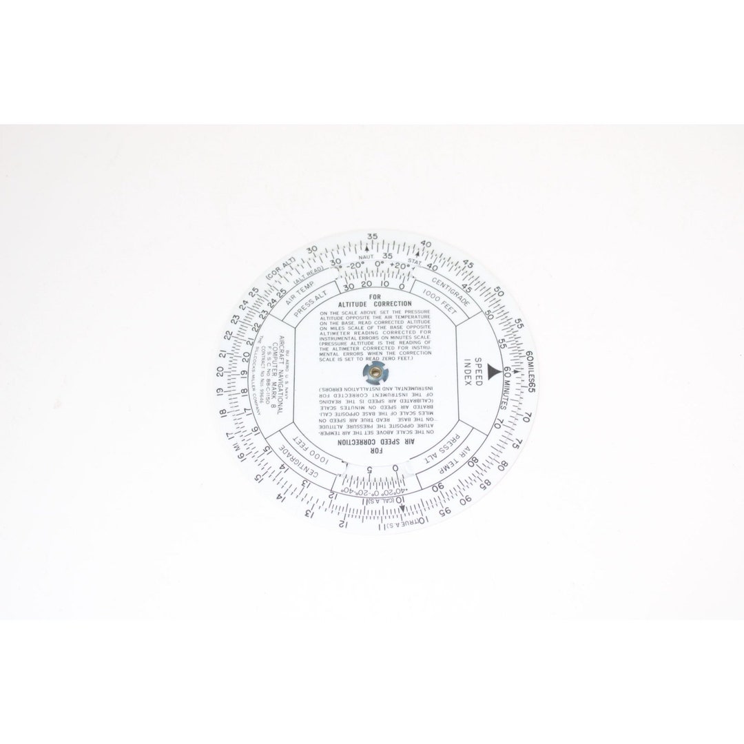 Altitude Air Speed Correction Dial Aircraft Navigational Computer Mark ...