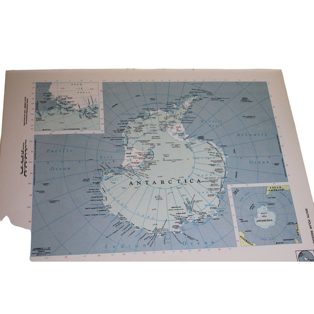 Mapa de las regiones polares del sur Antártida Océano Atlántico Atlas ...